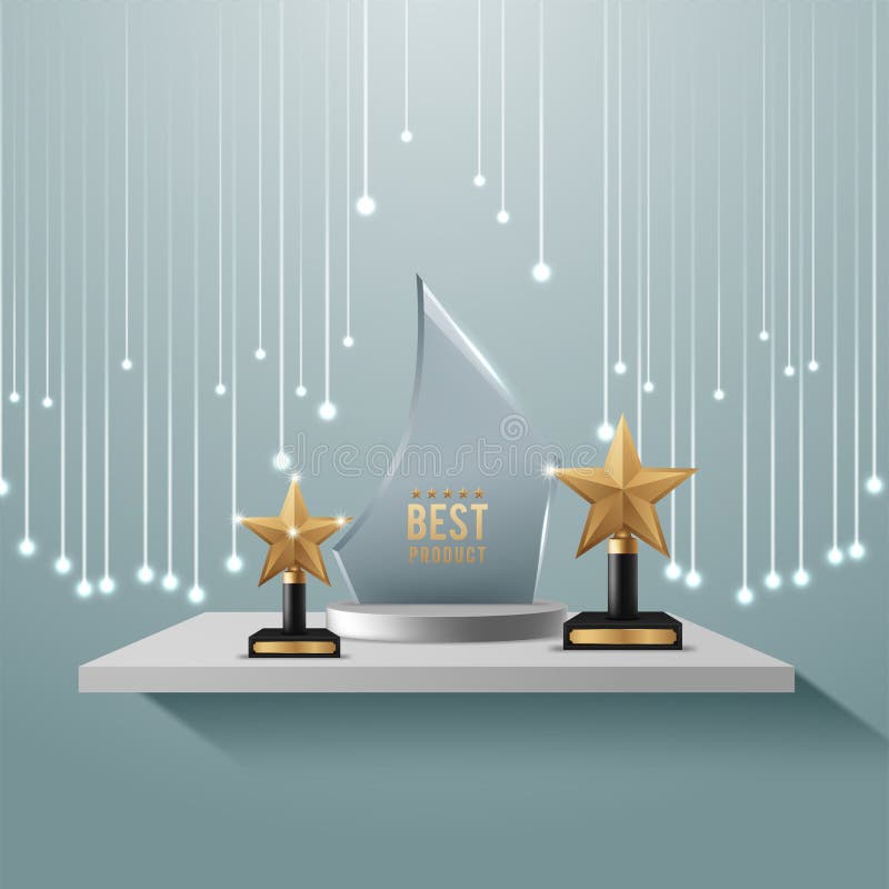 Glass Trophy Award Shining with Light Stock Vector - Illustration of ...