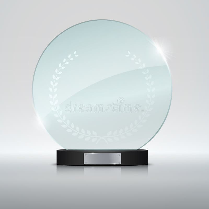 Glass Trophy Awards Vector Set. the Transparent Trophy for Award Stock ...