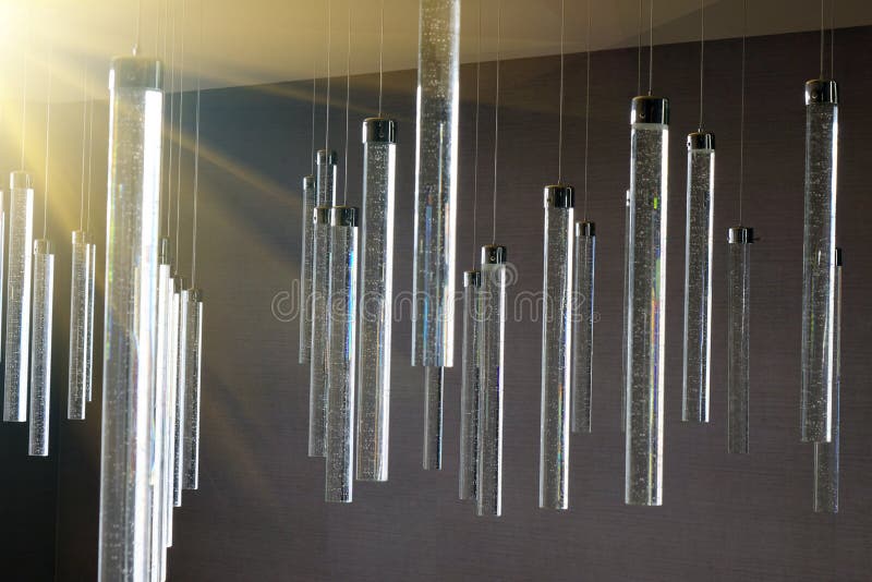 Glass Tube As Creative Ceiling Lights. Stock Photo - Image of energy ...