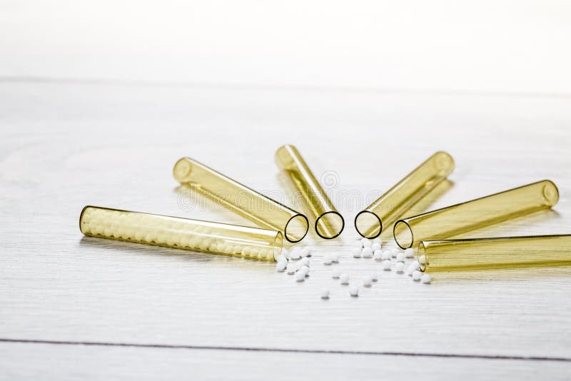 Glass Tubes with Homeopathy Globules Stock Image - Image of homeopathic ...