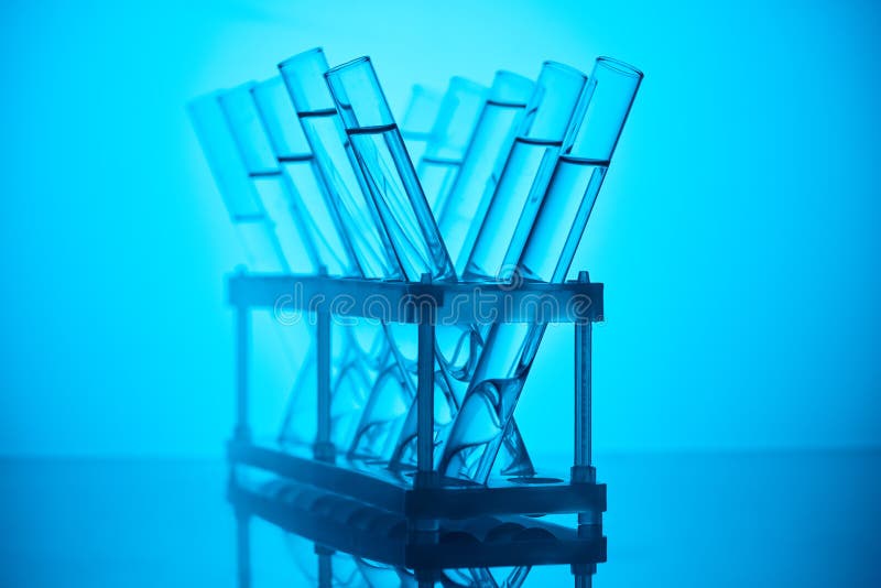 Glass Tubes with Liquid on Stand for Chemical Test Stock Photo - Image ...
