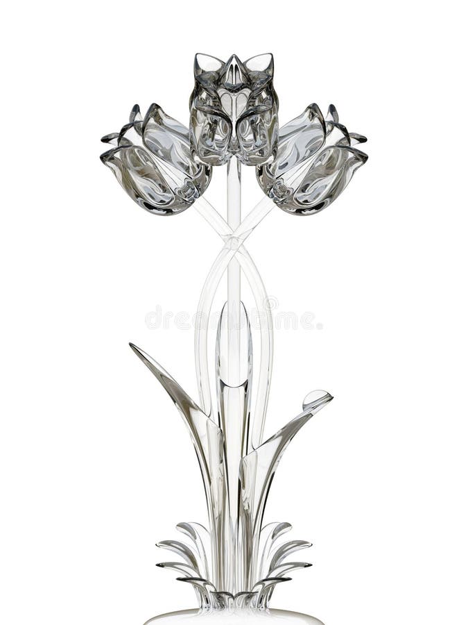 Glass Tulip 3D Design Element Stock Illustration - Illustration of ...