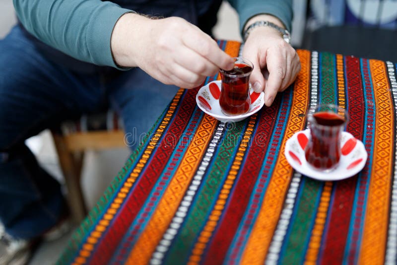 Glass of Turkish Tea, Selective Focus. Traditional Turkish Tea Stock ...