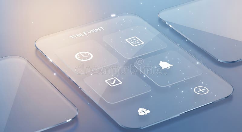 Glass UI for Event Management Stock Illustration - Illustration of ...