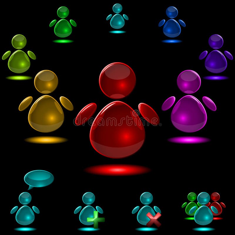 Glass People icons stock vector. Illustration of icons - 8041564