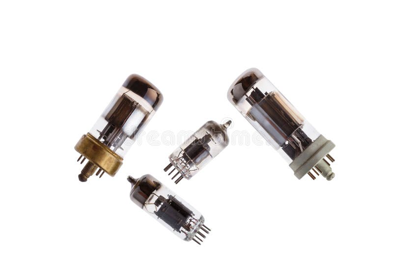 Glass Vacuum Electron Tubes Isolated on White Background Stock Photo ...