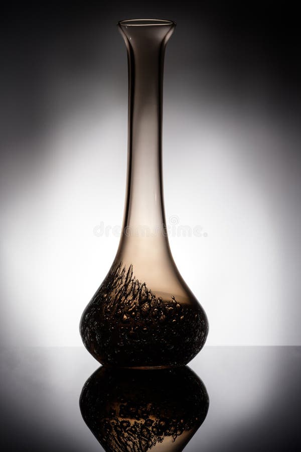 Glass Vase in Backlight with Reflection Stock Image - Image of ...