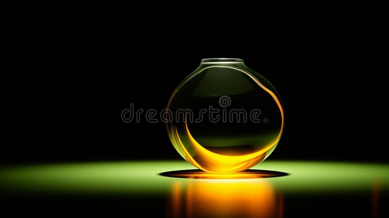 A Glass Vase with a Yellow Liquid Inside Stock Illustration ...