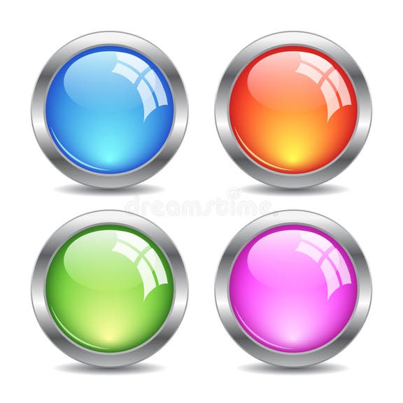 Glass vector buttons stock vector. Illustration of collection - 25609806
