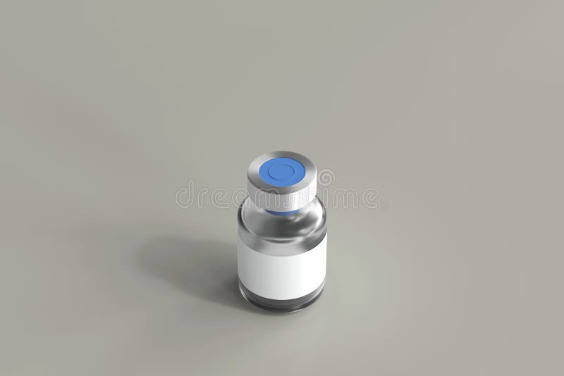 Glass Vial Bottle 3D Rendering Stock Illustration - Illustration of ...
