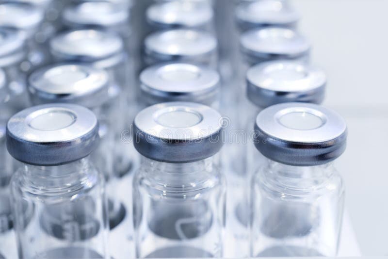 Glass Vials for Liquid Samples. Stock Photo - Image of industry ...