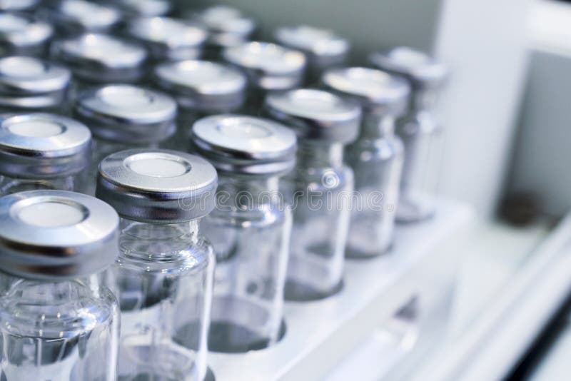 Glass Vials for Liquid Samples. Stock Image - Image of background ...