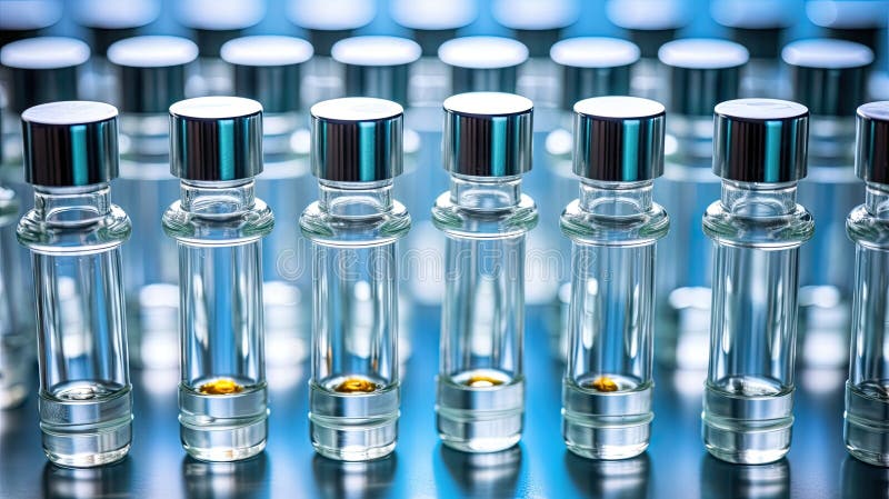 Glass Vials for Liquid Test Samples Stock Photo - Image of technology ...
