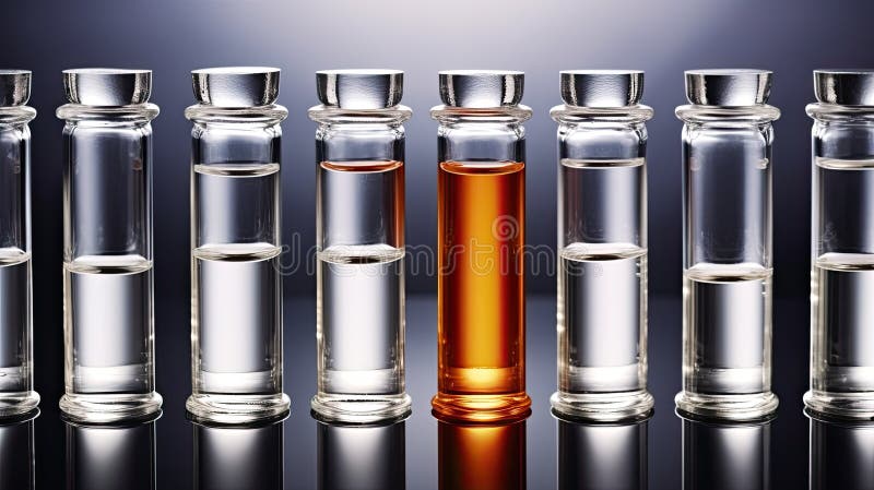 Glass Vials for Liquid Test Samples Stock Image - Image of experiment ...