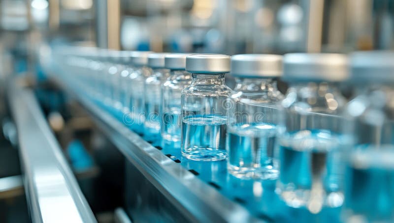 Glass Vials on Production Line in Pharmaceutical Manufacturing Facility ...