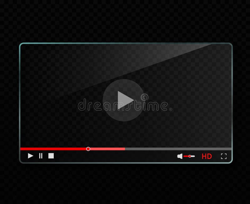 Glass Video Player Template Stock Vector - Illustration of audio, movie ...