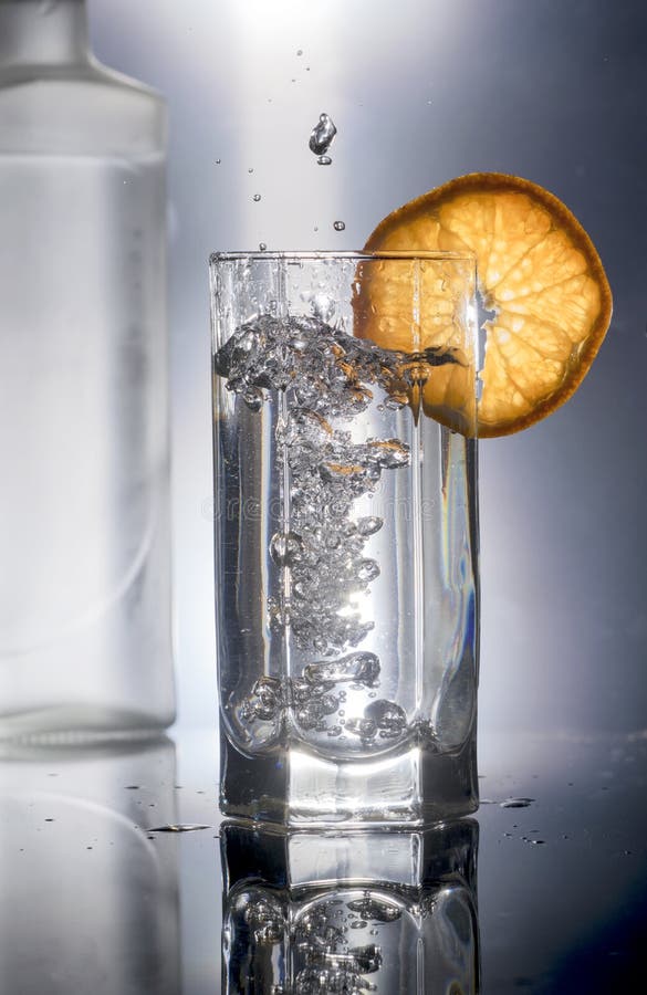 A Glass of Vodka and a Bottle Stock Image - Image of luxury, liqueur ...