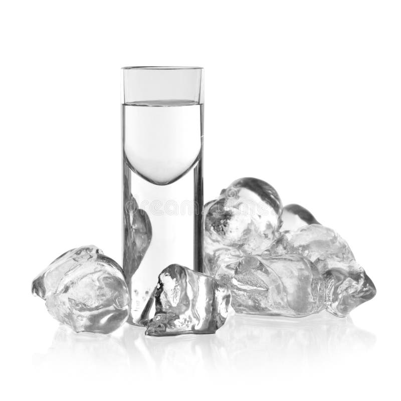 Glass of vodka with ice stock image. Image of vodka, drink - 18693741