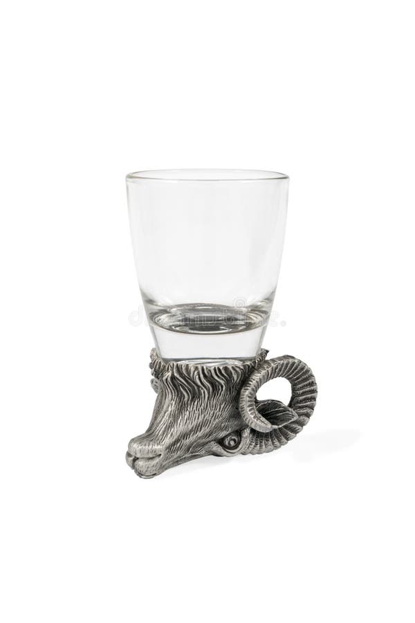 Glass for Vodka with a Ram Head Stock Photo - Image of freshness ...
