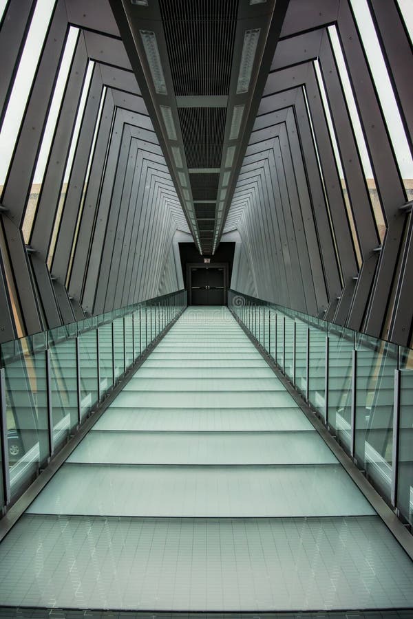 Glass Walkway between Two Buildings Stock Image - Image of contemporary ...