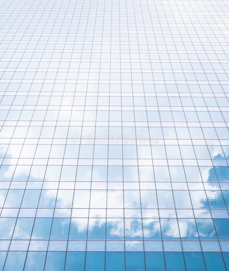 Glass Wall Architecture Building Reflection Cloud and Sky Background ...