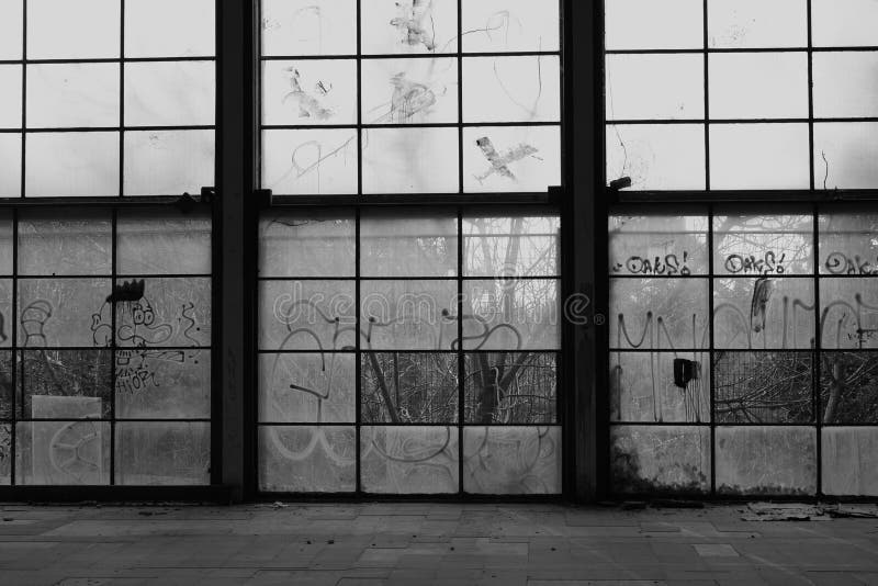 Glass wall broken windows stock photo. Image of architecture - 68211756