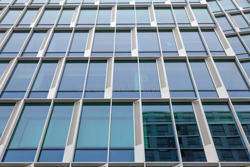 Glass Wall Exterior of High Rise Building Stock Image - Image of high ...