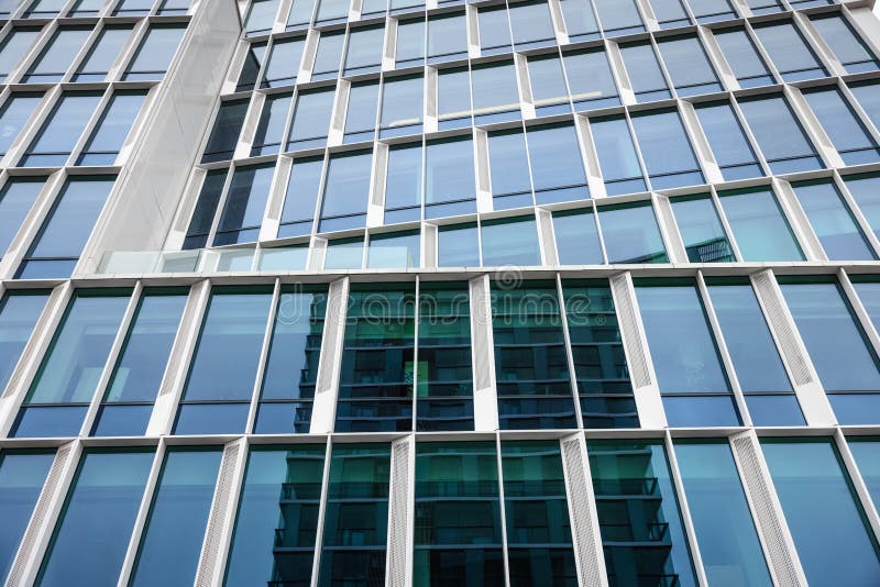Glass Wall Exterior of High Rise Building Stock Image - Image of ...