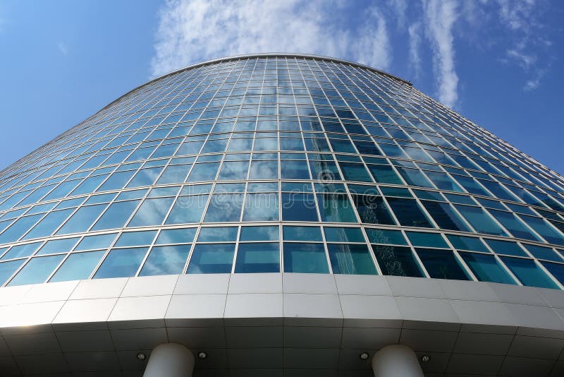 Glass Wall of Modern High-rise Building Stock Image - Image of light ...