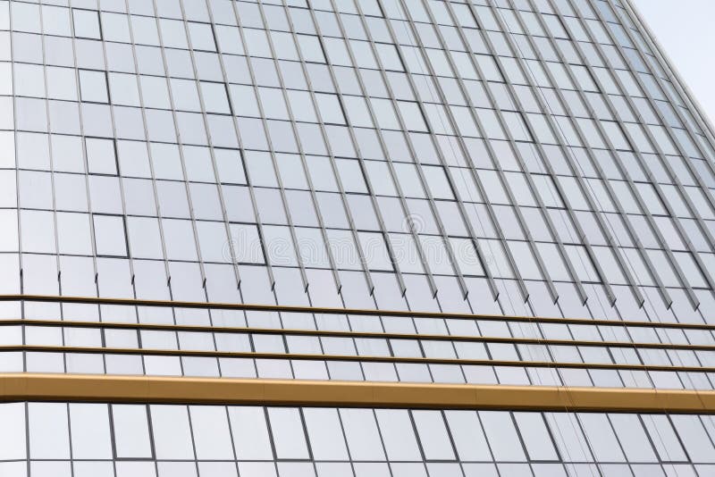 Glass Wall of Modern Office Center, Bottom View Stock Image - Image of ...