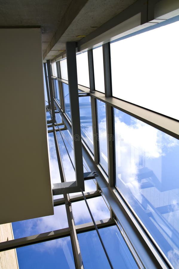 Glass Wall In Offices Building Shot From Inside Stock Photo - Image of ...