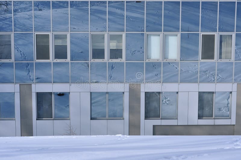 Glass wall reflection stock photo. Image of footmark - 12964336