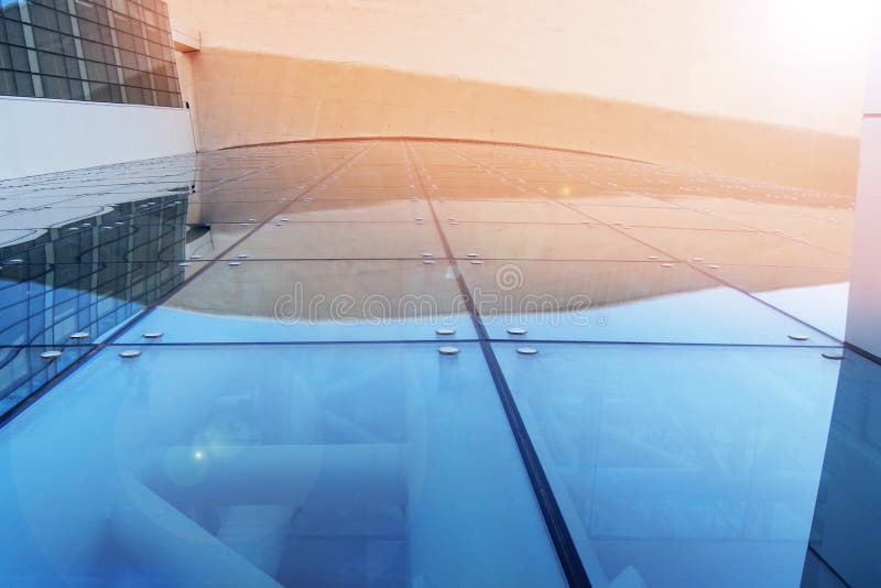 Glass Wall of a Skyscraper. Bottom View Stock Photo - Image of bottom ...