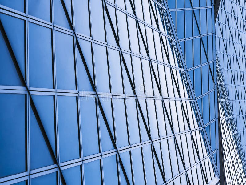 Reflection of Architecture on Modern Office Building, a Glass Wall of ...