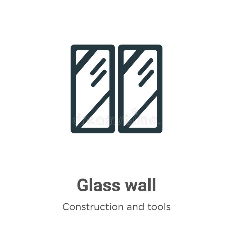 Glass Wall Vector Icon on White Background. Flat Vector Glass Wall Icon ...