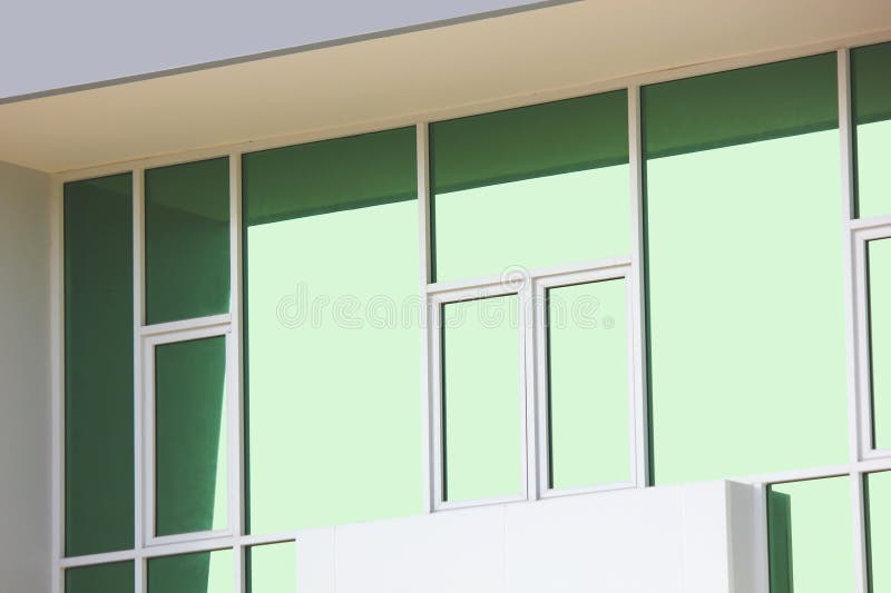 Glass Wall Window Interior Design of Building Stock Image - Image of ...