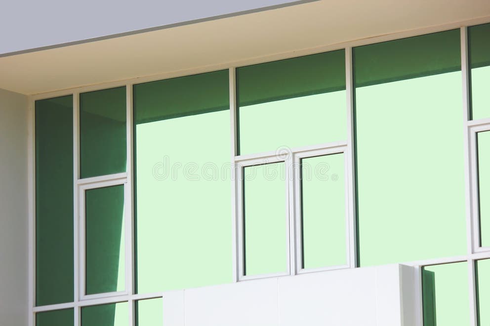 Glass Wall Window Interior Design of Building Stock Image - Image of ...