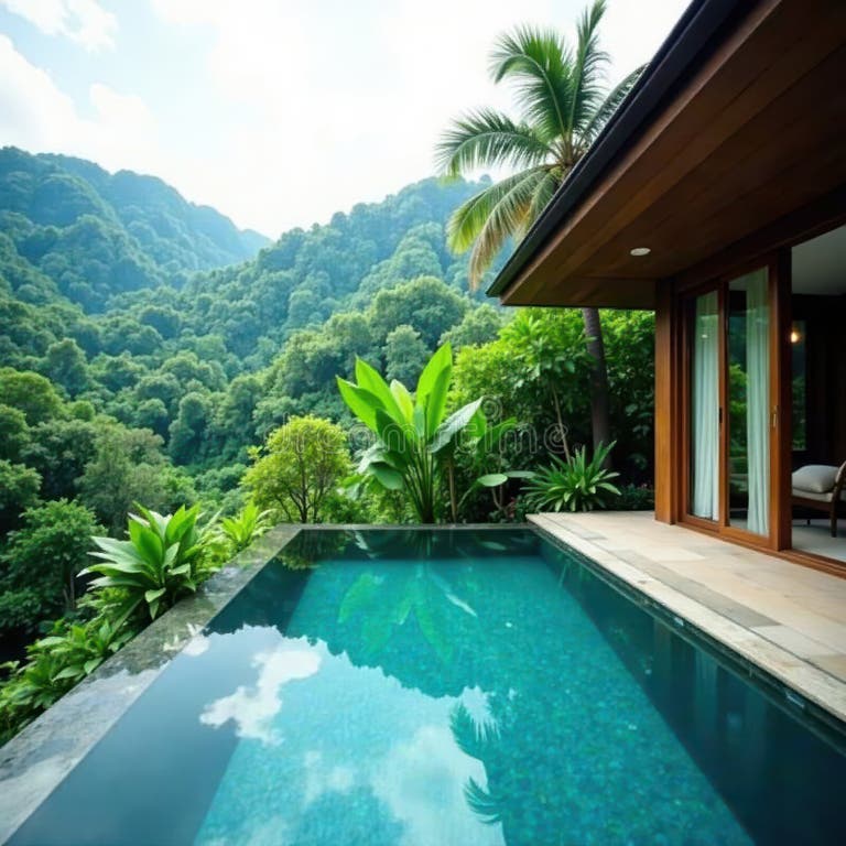 Glass Walled Villa, Rainforest Backdrop, Infinity Pool, Villa, Property ...