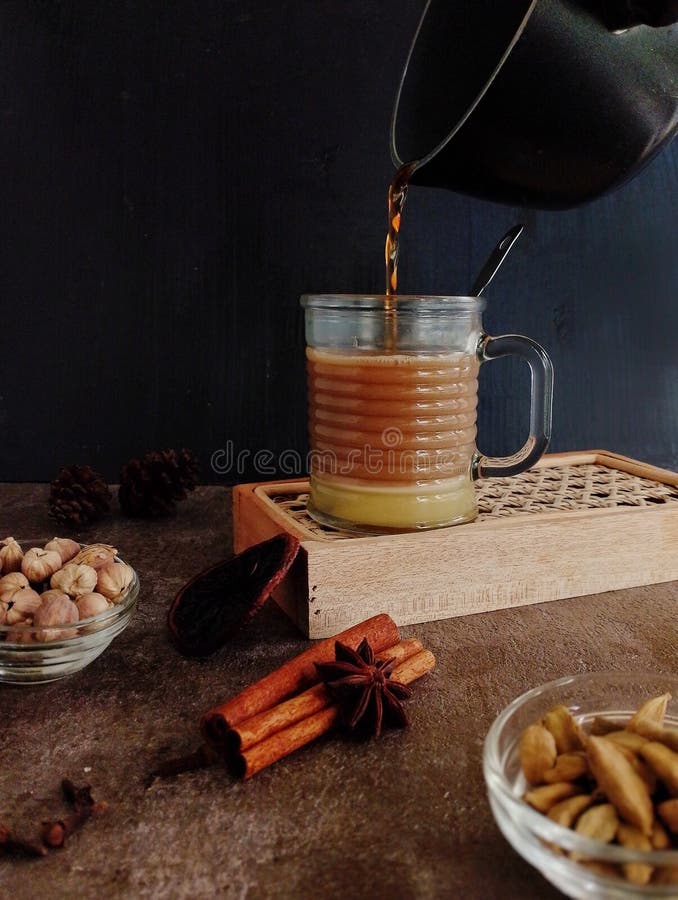 A Glass of Warm Spiced Milk Tea,chai Tea Stock Photo - Image of milk ...
