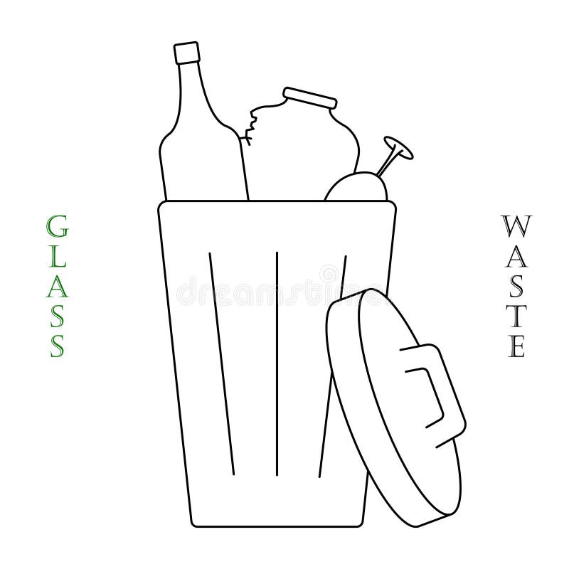 Glass Waste icon stock vector. Illustration of european - 179985276