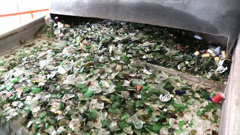 Glass Waste in Recycling Facility. Pile of Bottles. Zoom Out. Stock ...