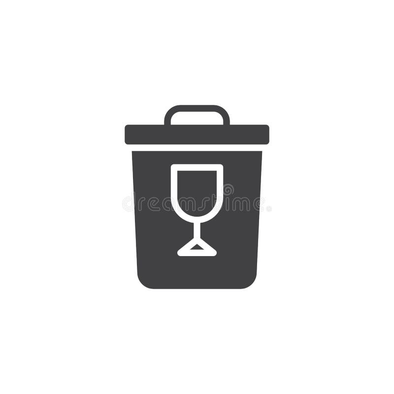 Glass waste vector icon stock vector. Illustration of icon - 138605953