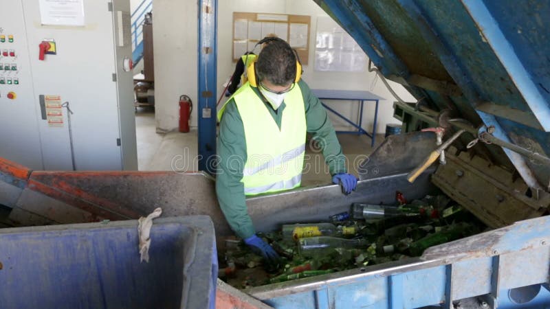 Glass Waste in Recycling Facility. Pile of Bottles. Zoom Out. Stock ...