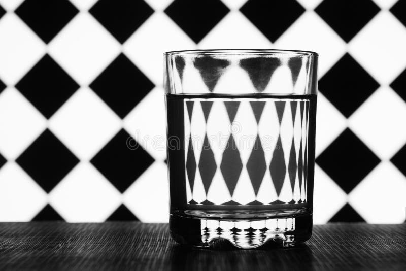 Glass of Water on a Background Geometric Shapes Stock Image - Image of ...