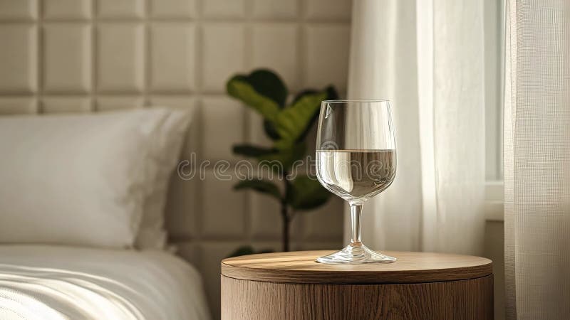 Glass of Water on Bedside Table Stock Video - Video of serene, restful ...