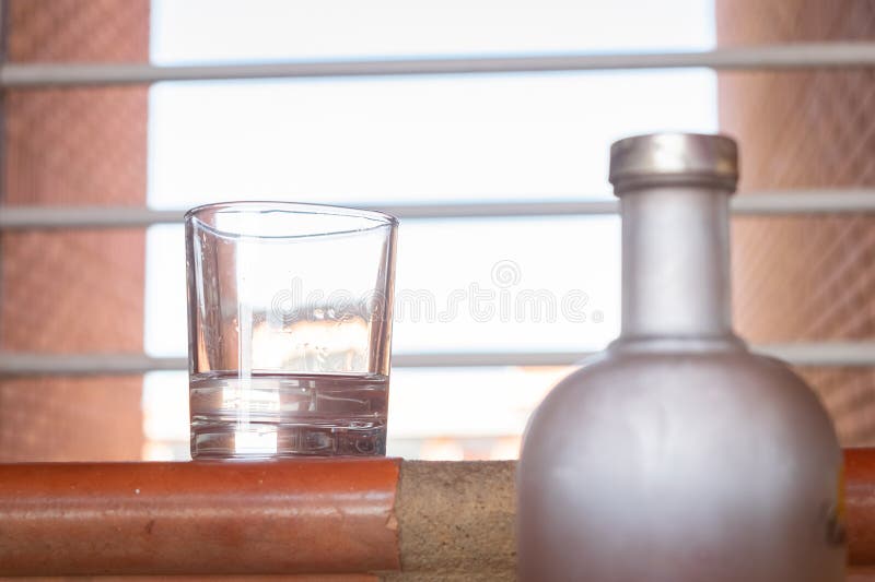 Glass Water Bottle Balcony Blinds Background Stock Photos - Free ...