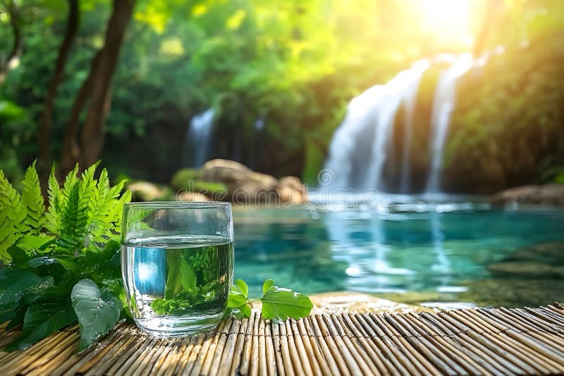 A Glass of Water with a Concept of Clean Water Source Stock Image ...