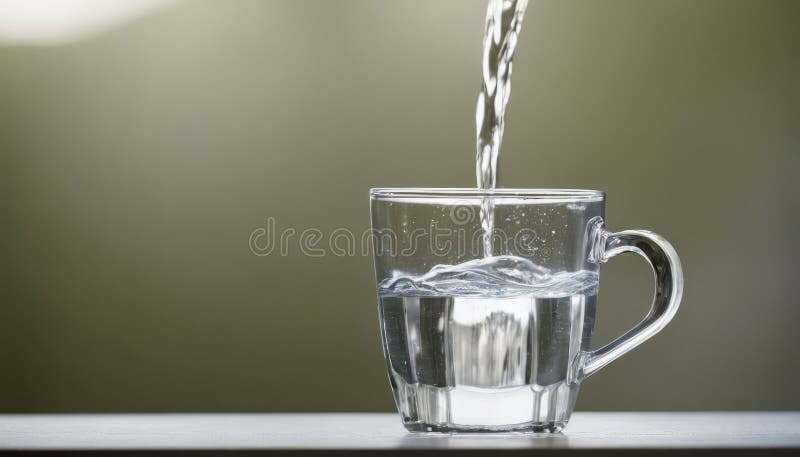 A Glass of Water with Water Dripping from the Faucet Stock Illustration ...