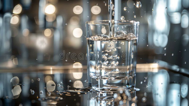 Glass of Water with Droplets Stock Image - Image of reflections ...