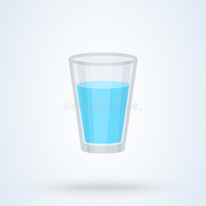 Glass of Water Flat Design. Vector Modern Icon Illustration Stock ...